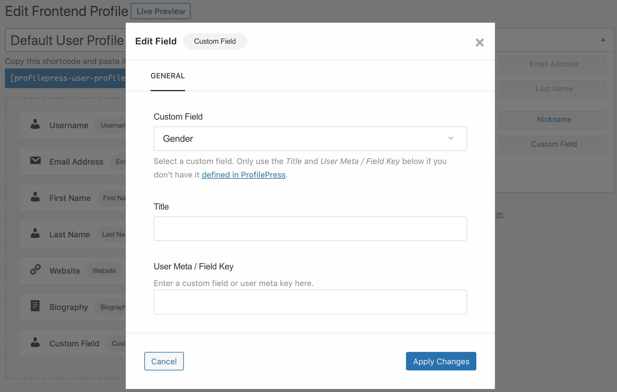 Adding Custom Fields To WordPress User Profiles ProfilePress
