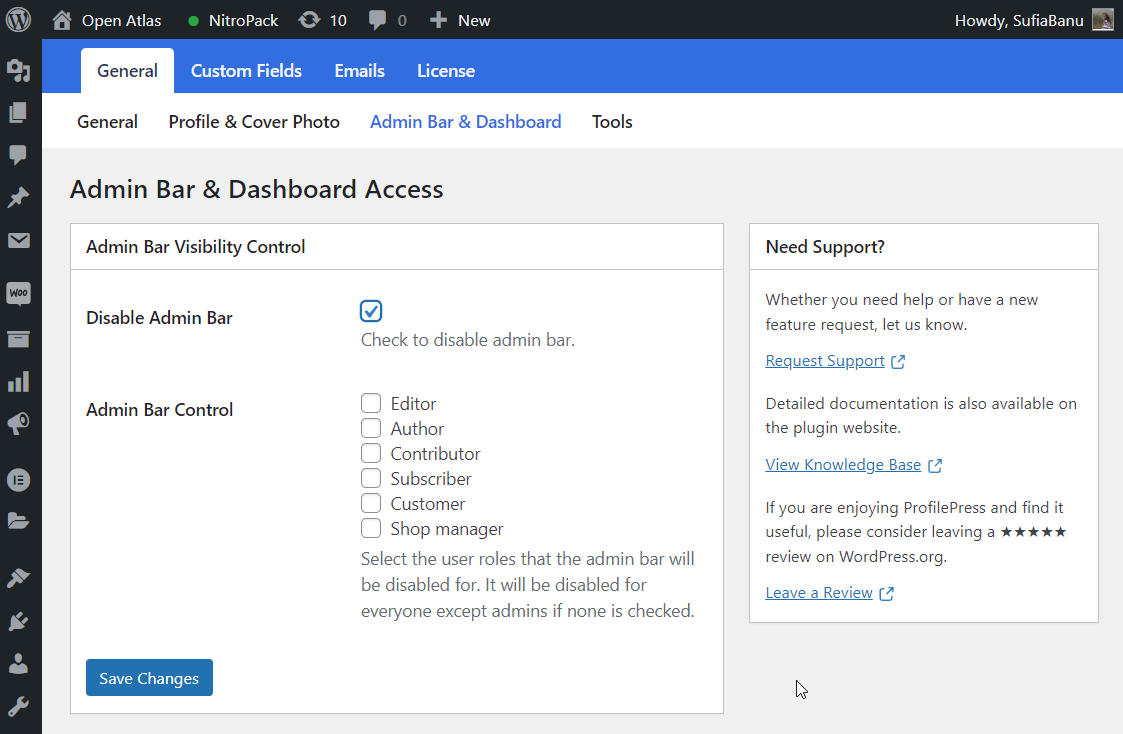 How To Hide Disable The WordPress Admin Bar ProfilePress
